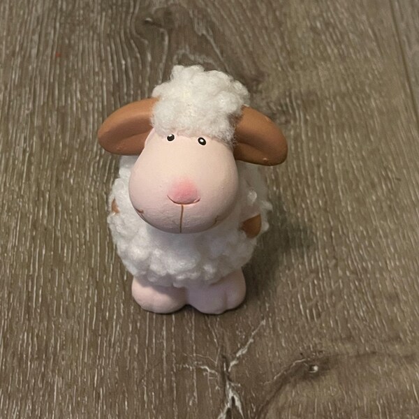 Adorable Terracotta Easter Standing Fluffy Sheep/lamb Figurines in ...
