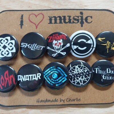BAND LOGO Pins Rock Punk Metal Pop Music Pins Any Band - Etsy
