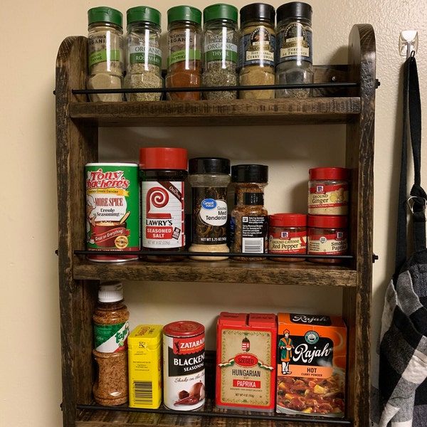 Rustic Reclaimed Wood Spice Wall Rack, Essential Oil Storage - Etsy