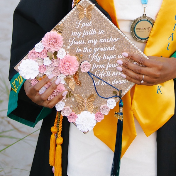 Graduation Cap Topper | Graduation | Cap | Paper Flowers and ...