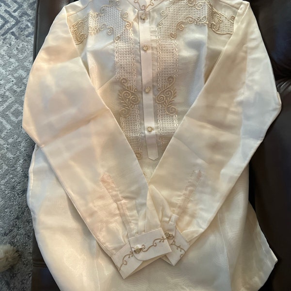 Modern FILIPINIANA Ladies BARONG TAGALOG Blouse in Mestiza Sleeves ...