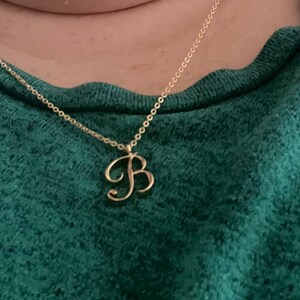 Capital Cursive Gold or Silver Letter, Alphabet, Initial l Necklace ...
