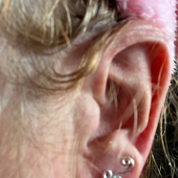 Criss Cross Ear Cuff, Sterling Silver Cross Over Ear Cuff, Double Ear ...
