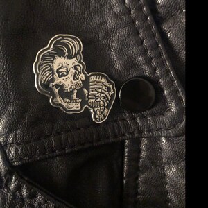 Rockabilly Greaser Pin Greaser Skull W/ Vintage Microphone - Etsy