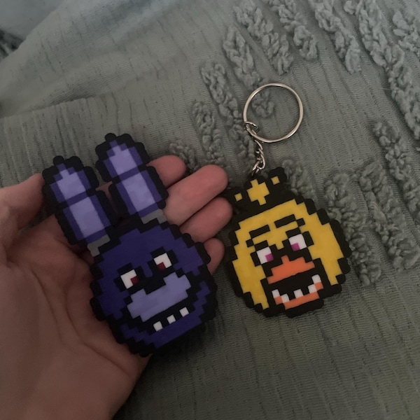 Five Nights at Freddy's Perler Bead Keychains, Magnets & Pins ...