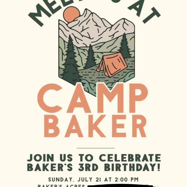 Camp Themed Birthday Party Invitations | Printable Instant Download ...