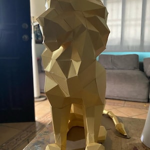 Lion Paper Craft, Digital Template, Origami, PDF Download DIY, Low Poly ...