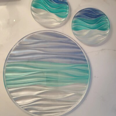 Round Textured Silicone Resin Wave Tray Mold - Etsy