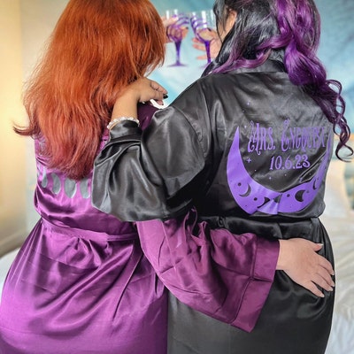 Brides Moon Coven Robe, Maid of Honor Robe, Witch Bridal Party Robe ...