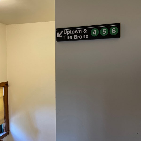 Uptown & the Bronx Subway Sign - NYC 4, 5, 6 Trains Decor - Vintage ...