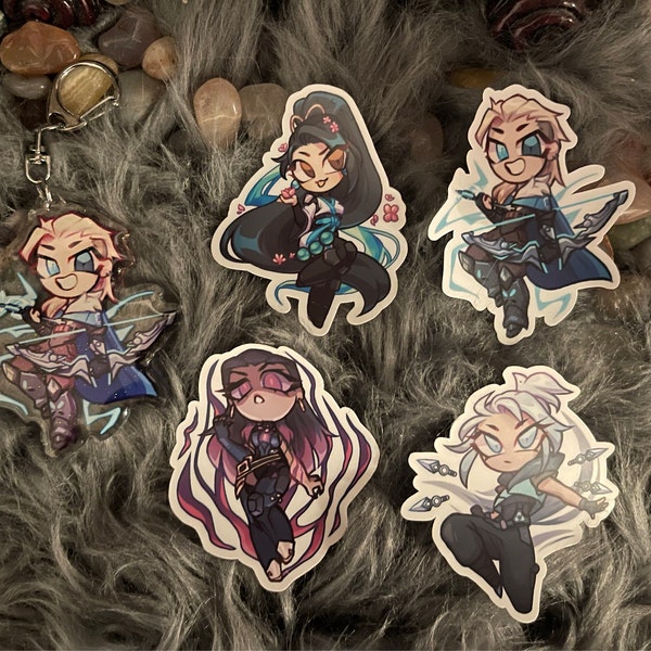 Valorant Chibi Stickers - Agent Stickers Sage Reyna Phoenix Chamber ...