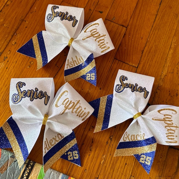 Black and Gold Cheer Bow, Custom Team Squad Bows, Great Sideline School ...
