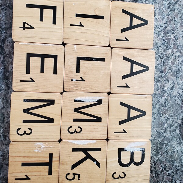 Oak Stained Large Scrabble Tiles - 3.5" Scrabble Letters - Scrabble ...