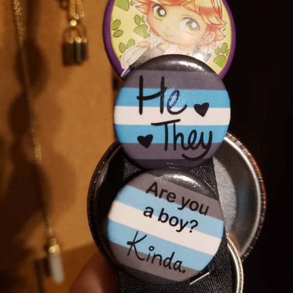 Demiboy Meme Pin | Are You a Boy ? Kinda. | Demiboy Pride Flag 1.25 ...
