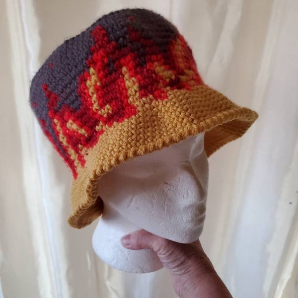Crochet PATTERN: Flame Bucket Hat - Original Pattern - Etsy