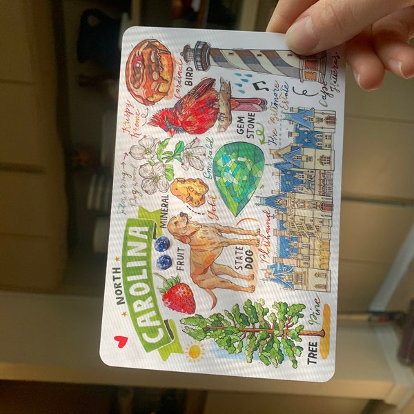 North Carolina State Postcard. - Etsy