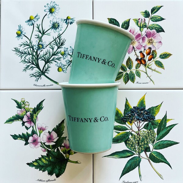 6" X 6" Size Botanical Tea Herb Flower Ceramic Tiles Set of 6 Kiln ...