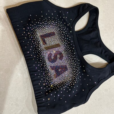 Beautiful Scatter AB Rhinestone Bold Cheer Practice Sports Bra - Etsy