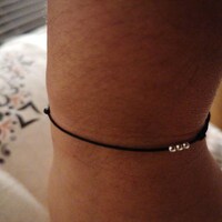 Sterling Silver Choker Necklace Red String Choker Red String Silver Choker Black Charm Choker ...