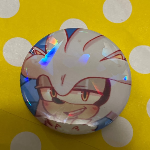 Sonic the Hedgehog Button Pins Holographic or Glossy | Sonic Shadow ...
