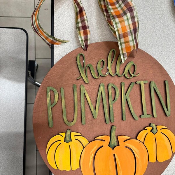 Wood Hello Pumpkin Trio: DIY Fall Door Hanger Blank - Etsy