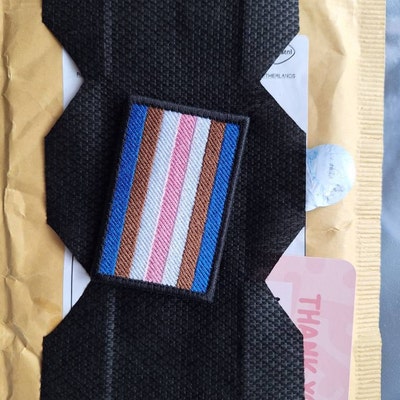 Lesbian 5-stripe Flag Embroidered Patch LGBT Gay Pride Hook and Loop ...