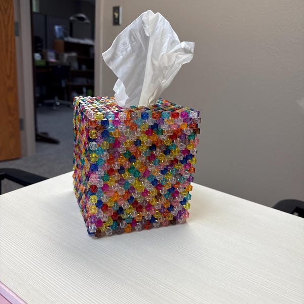 Tissue Box Cover , Beaded Tissue Box Cover, Handmade Tissue Box Holder ...