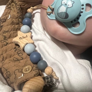 Personalized Pacifier Cilp/attachment Clip / Beech Wooden Clip ...