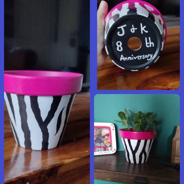 Zebra Print Indoor Plant Pot - Etsy