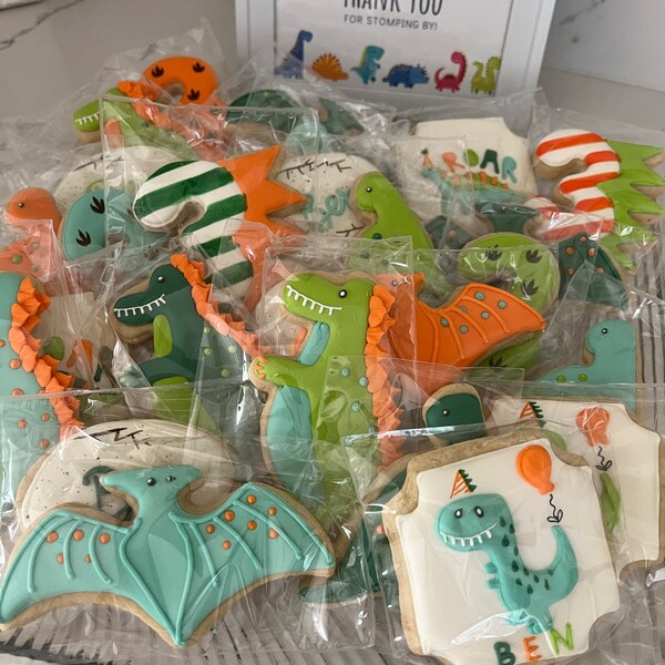 3 Rex Dinosaur Party Cookies birthday Dino Party partysaurus Cookies ...