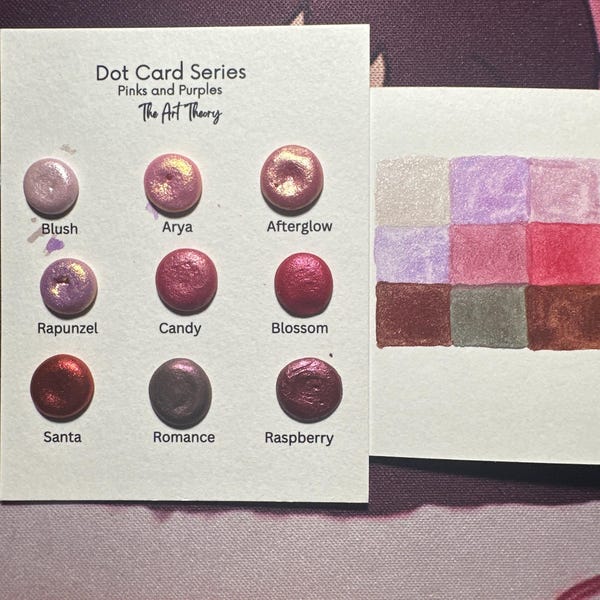 MICA DOTCARDS Handmade Watercolors Mica Metallic Dot Cards Sample Sets ...