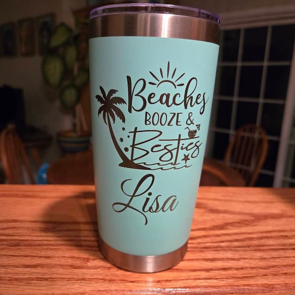 20oz Custom Engraved Skinny Tumbler, Personalized Tumbler, Monogram ...