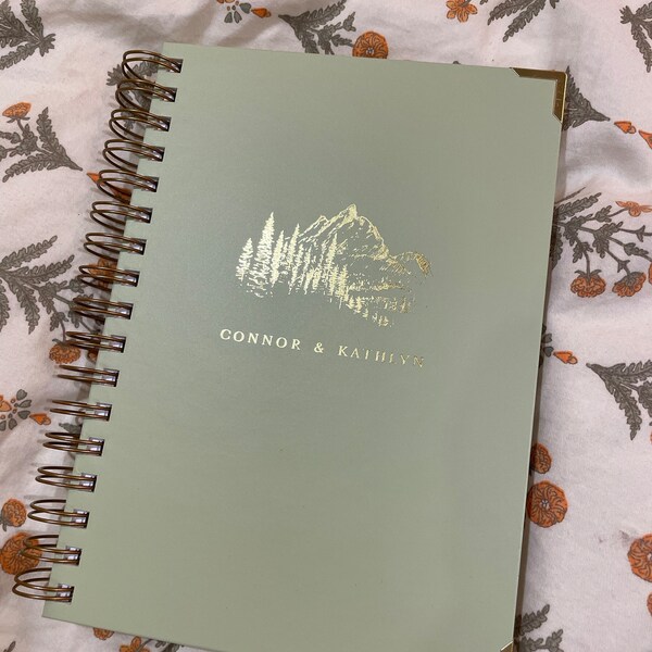 Foliage Block Print Custom Personalized Wedding Planner Book ...