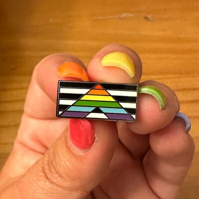 LGBT Ally Flag Pin Enamel Badge Gay Pride Lapel Straight Sticker Shirt ...