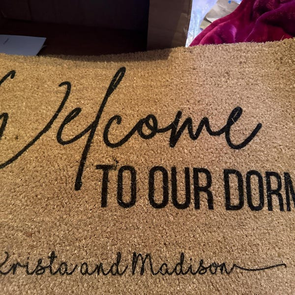 Doormat for Dorm, Personalized Dorm Doormat, Dorm Decor for College ...