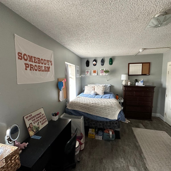 Custom University of Wording Teal Wall Tapestry, Bedroom Decor, Living ...