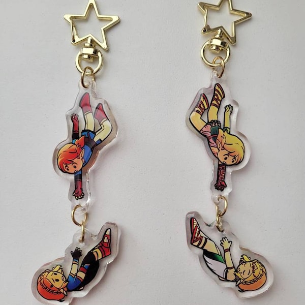 Zelda and Link Falling Keychain | Tears of the Kingdom - Etsy