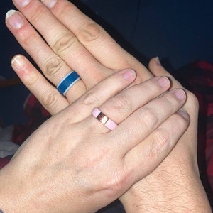 Designed Silicone Wedding Ring for Women Set of Thin & | Etsy