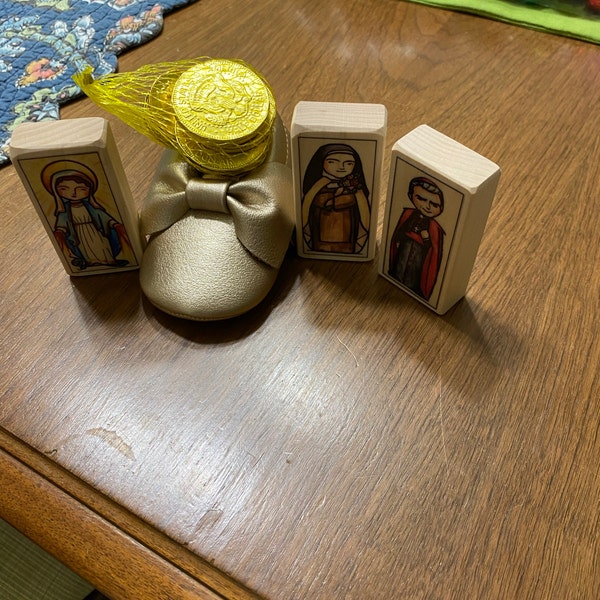 2 Patron Saint Blocks of Your Choice With Gift Bag // Catholic Gifts ...