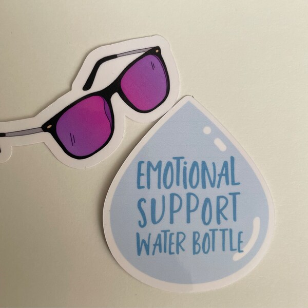 Emotional Support Water Bottle Sticker Die Cut Vinyl Stickers - Etsy Canada