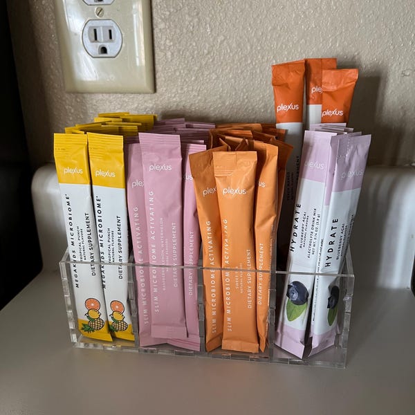 Large Powdered Drink Packet Organizer WIDE 4 Slot Design (more Packets ...
