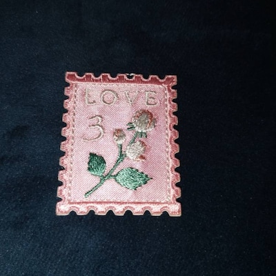 Vintage Love Postage Stamp Embroidery Patch Iron On, Sew On - Etsy