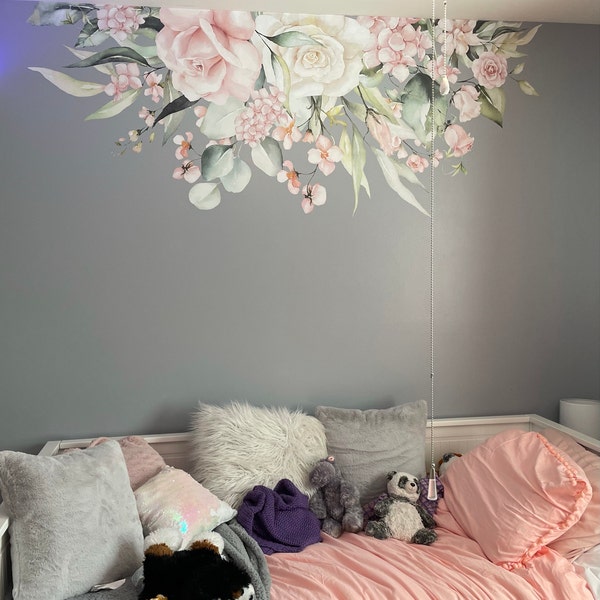 Removable Watercolor Flowers Wall Decals KATIE MAY Roses Blooms Peonies ...