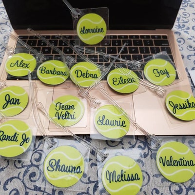 Tennis Bag Tag Tennis Party Favor Tennis Gift Tag Tennis - Etsy