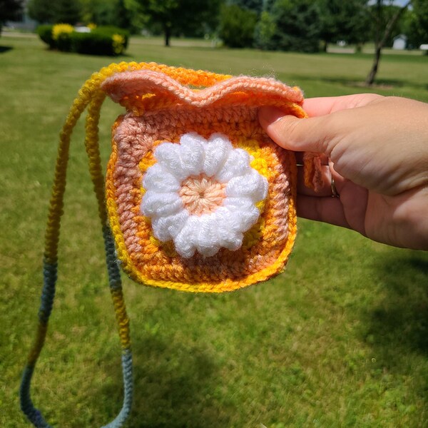Daisy the Drawstring Bitty Bag Crochet Pattern | Crochet Children's Bag ...