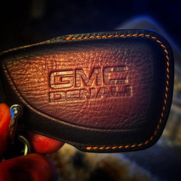 GMC Denali Key Fob Cover, Handcraft Leather Key Case for GMC Canyon ...