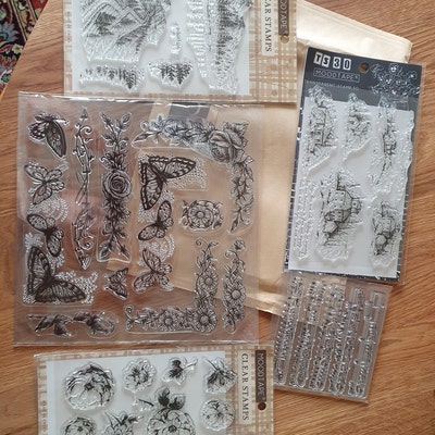 Clear Stamps, Clear Stamp Set, Rubber Stamps, Rubber Stamp Set, Rubber ...