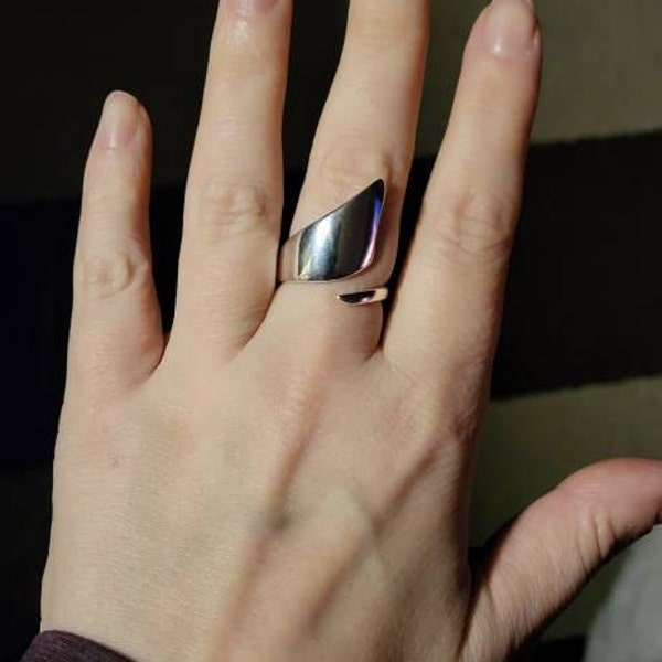 925 Sterling Silver Ring, Silver Wrap Ring, Chunky Ring, Minimalist Ring, Trendy Ring ...