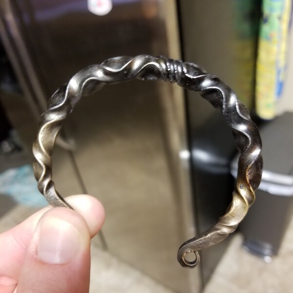 Viking Arm Ring Forged in Mild Steel | Mens Metal Steel Bracelet ...