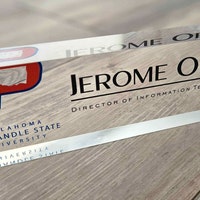 Customized Clear Acrylic Desk Name Plate Block With Personalized Logo ...